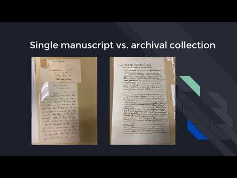 Beyond Books: Cataloging Archival Materials Pt. 1 - YouTube