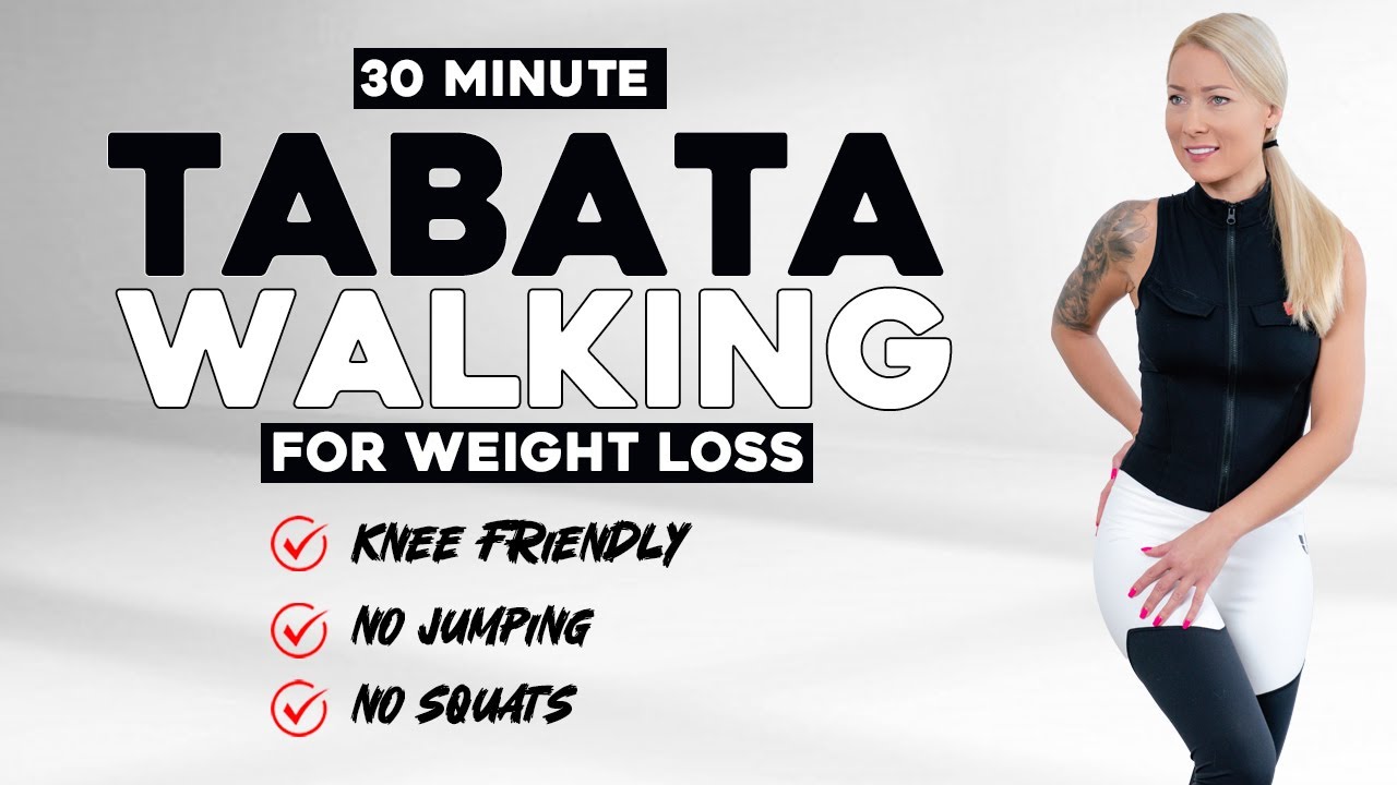 30 MIN TABATA WALKING WORKOUT Steady State Cardio For Weight Loss Knee ...