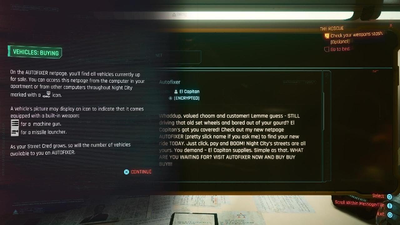 Cyberpunk 2077 update 2.1 autofixer computer message - YouTube