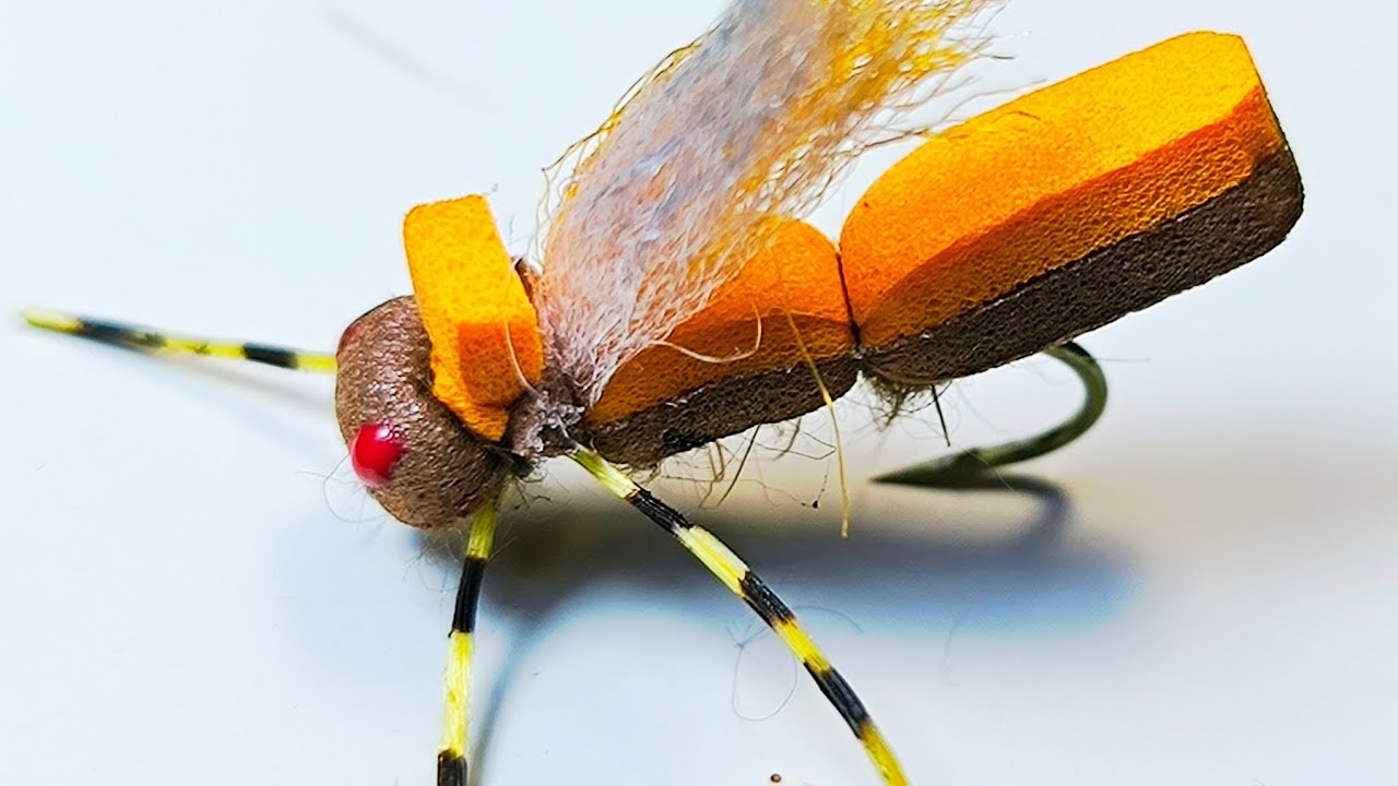 How to tie a Brown Cicada Dry Fly (step by step) Beginner fly tying ...