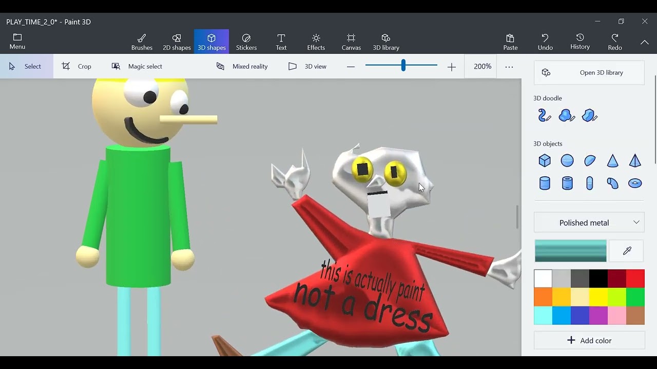 PLAY_TIME_2_0 Made in Paint 3D ( + Garret ) - YouTube