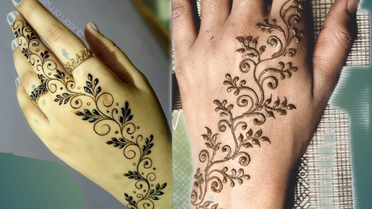 beautiful Arabic back hand henna design|| simple back hand mehndi ...