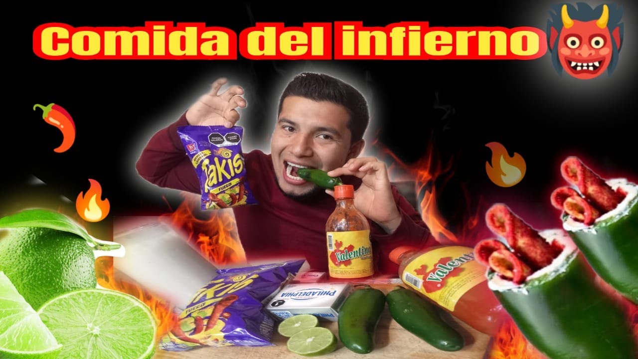 RETO PROBANDO JALAPEÑOS con QUESO CREMA Y TAKIS - YouTube