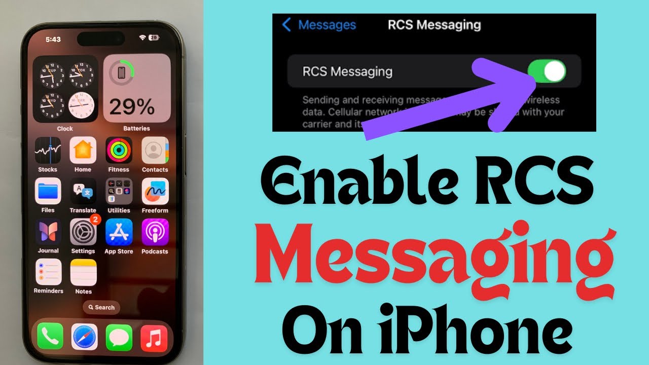 How to Turn On RCS Messaging on iPhone iOS 18. - YouTube