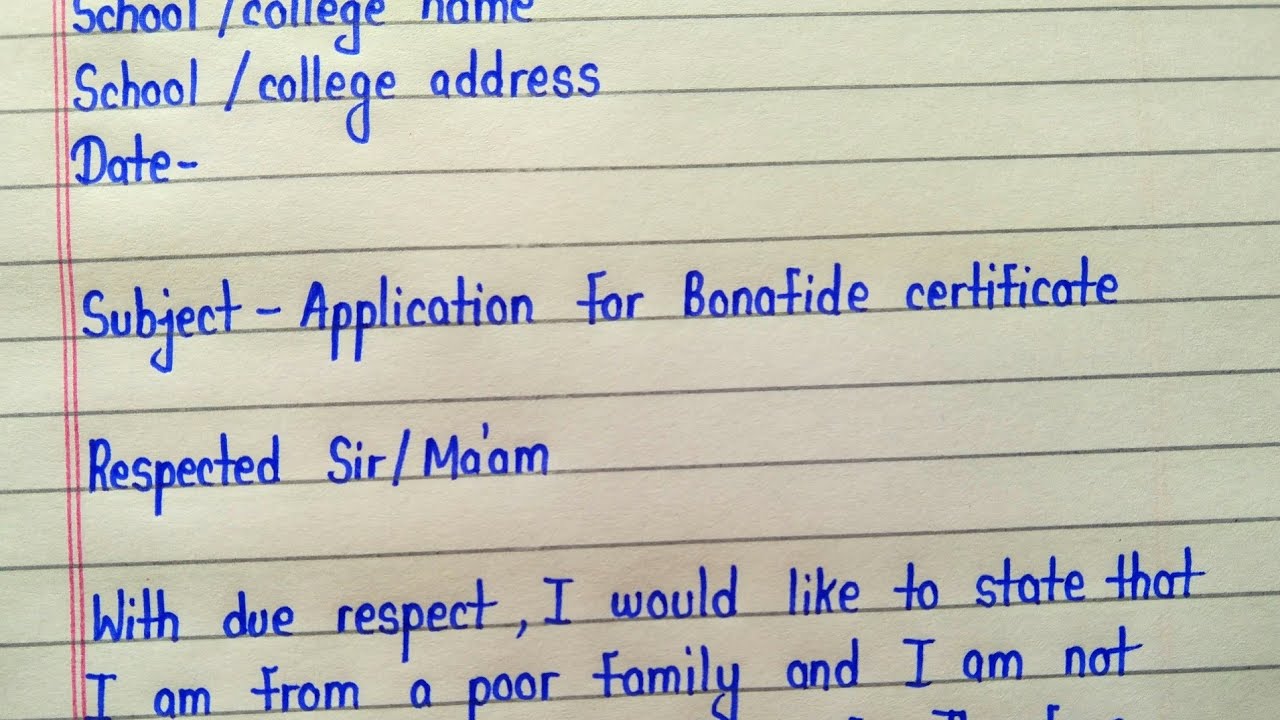 Bonafide Certificate Application In English Application For Bonafide Certificate YouTube bonafide-certificate-application-in-english-application-for-bonafide-certificate-youtube