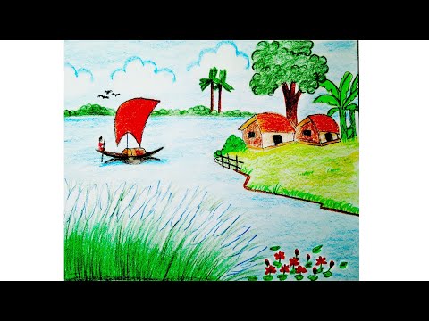 how to draw autumn season scenery || #autumnscenery