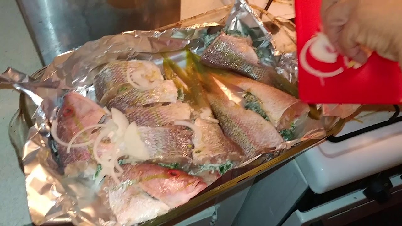 Malibu's Kitchen Stuffed Yellowtail Snapper - YouTube