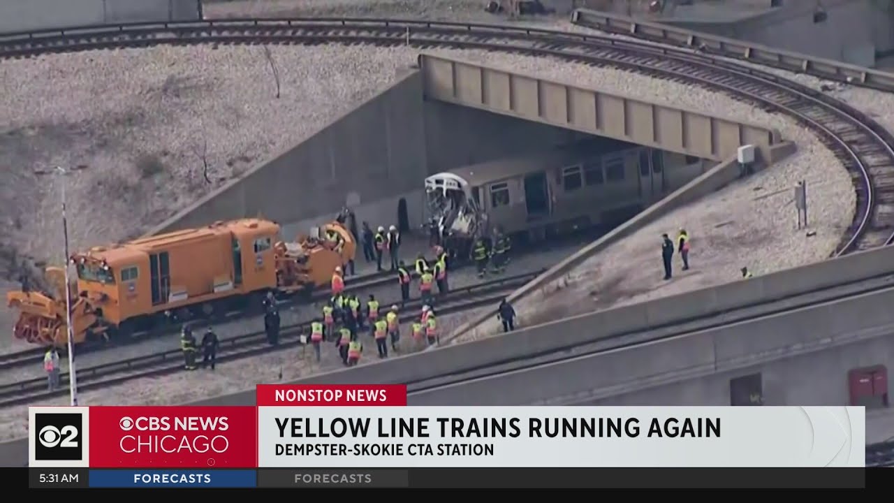 Chicago Yellow Line trains running again - YouTube