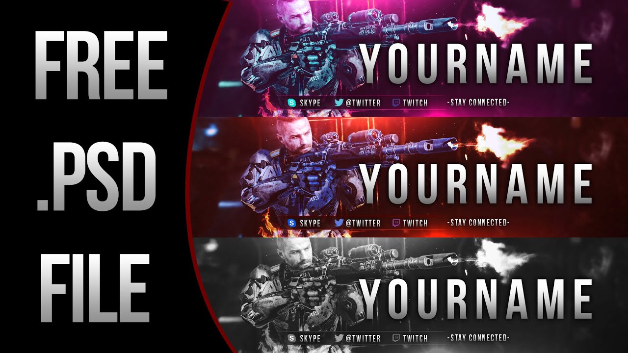 FREE - Black Ops 3 banner PSD (#YouTubersOfTheMonth ) - YouTube
