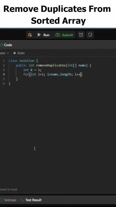 Remove Duplicates From Sorted Array Shorts Youtubeshorts Java Viral Coding Programming 8318