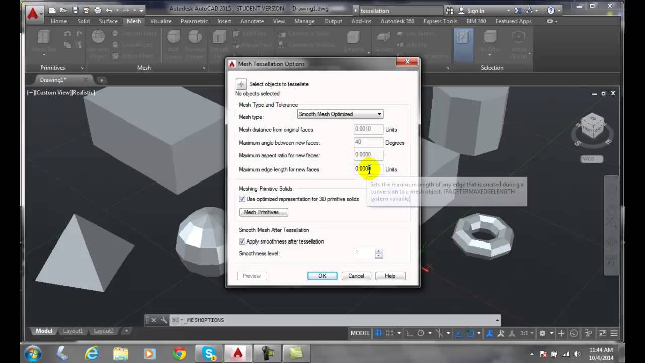 3D Modeling 09-04 Mesh Tessellation Options - YouTube