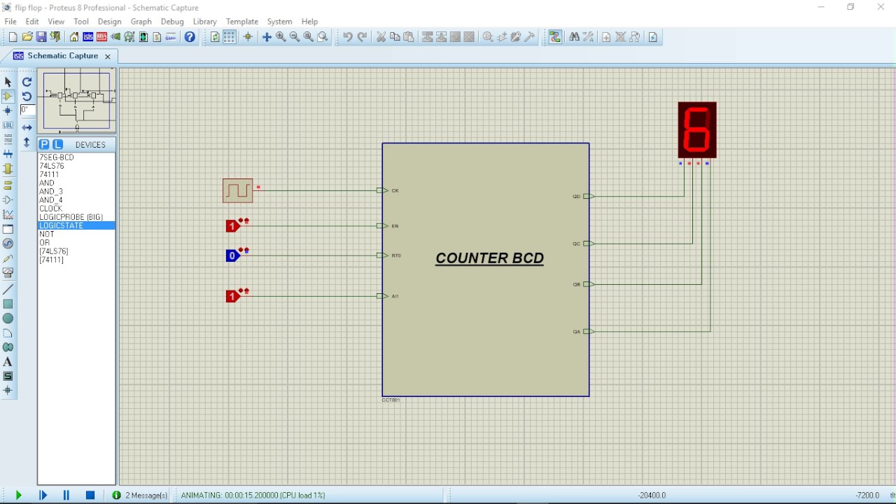 BCD counter Proteus - YouTube