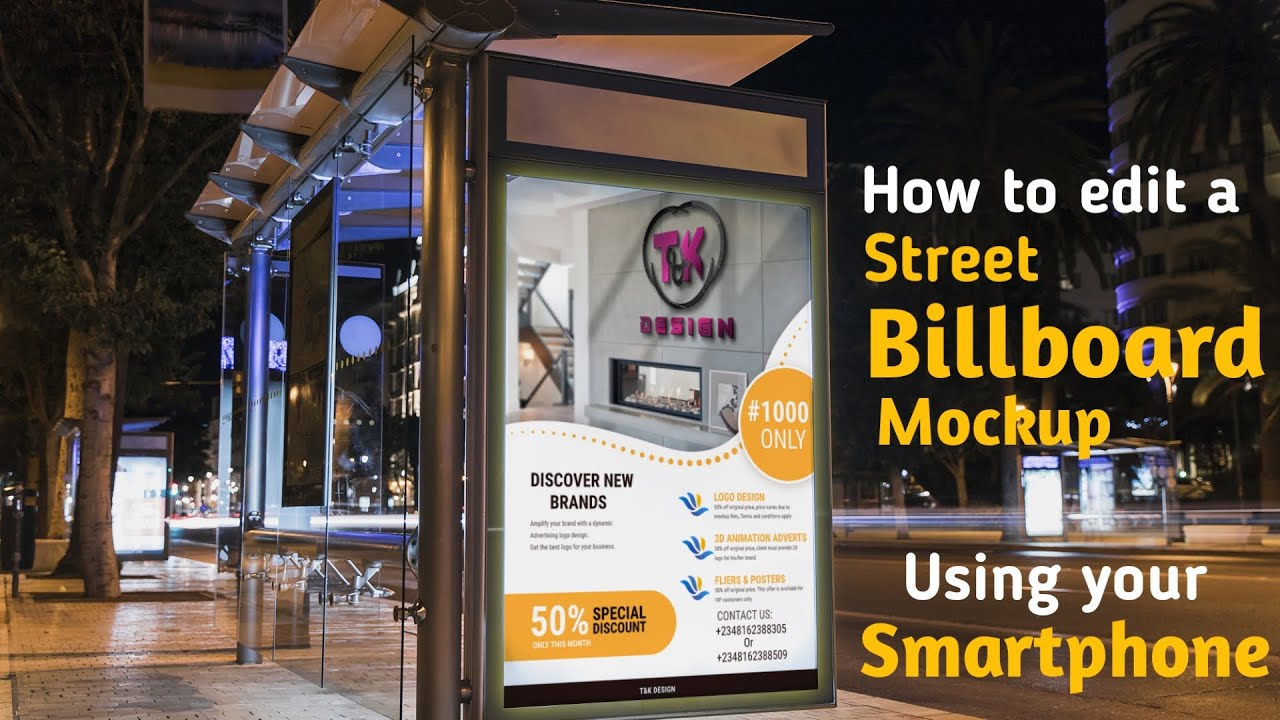 how to edit a street billboard mockup using your smartphone - YouTube