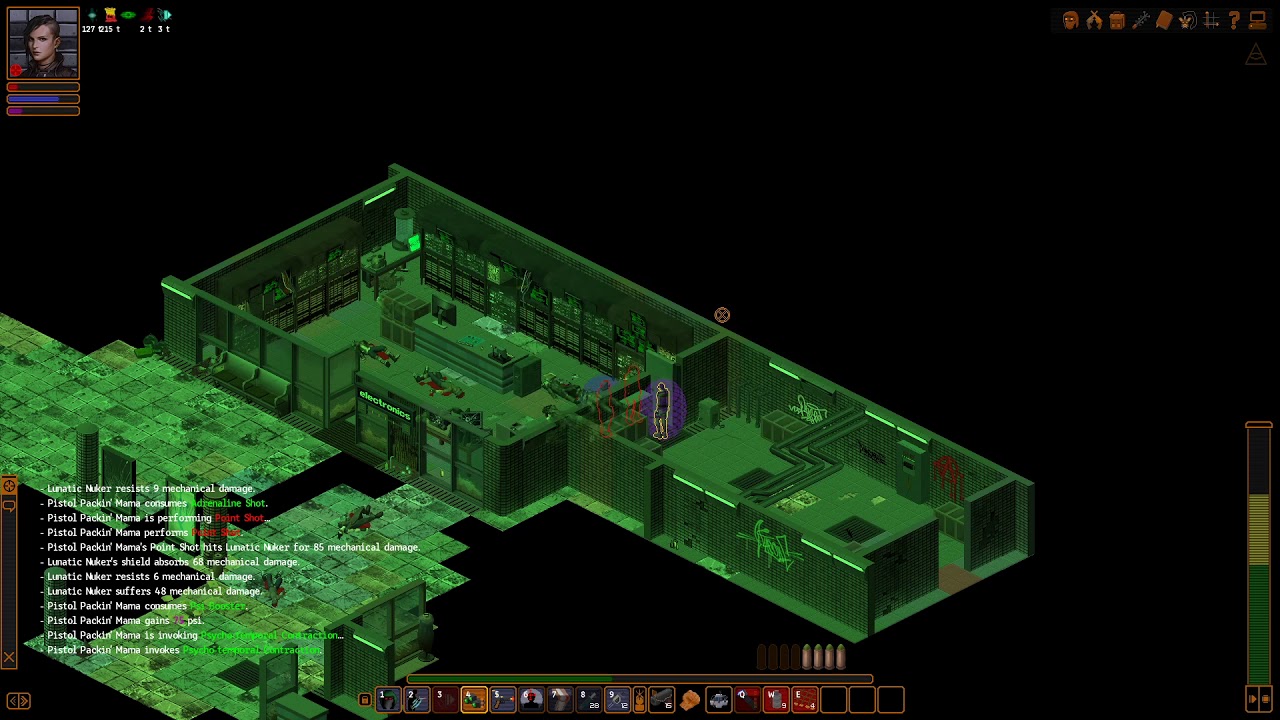 Underrail - Pistol build gameplay. Lunatic mall - both floors in one go ...