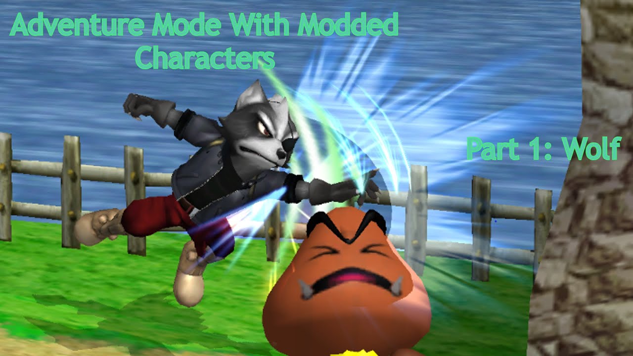 Adventure Mode With Modded Characters: Wolf (Part 1) (SSBM) - YouTube