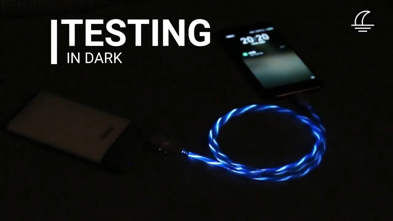 USB Cable Flowing LED Glow Charging and Data Sync for iPhone Android ...