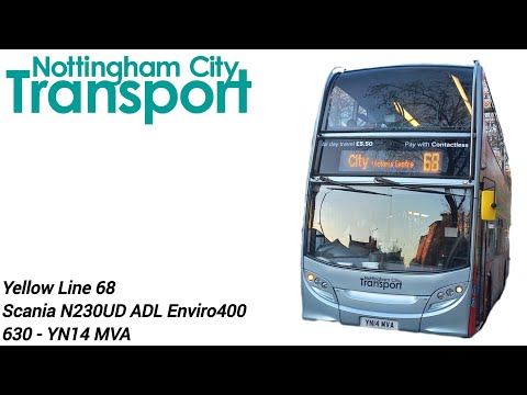 NCTX Buses 630 - YN14 MVA | Scania N230UD ADL E400 | Yellow Line 68