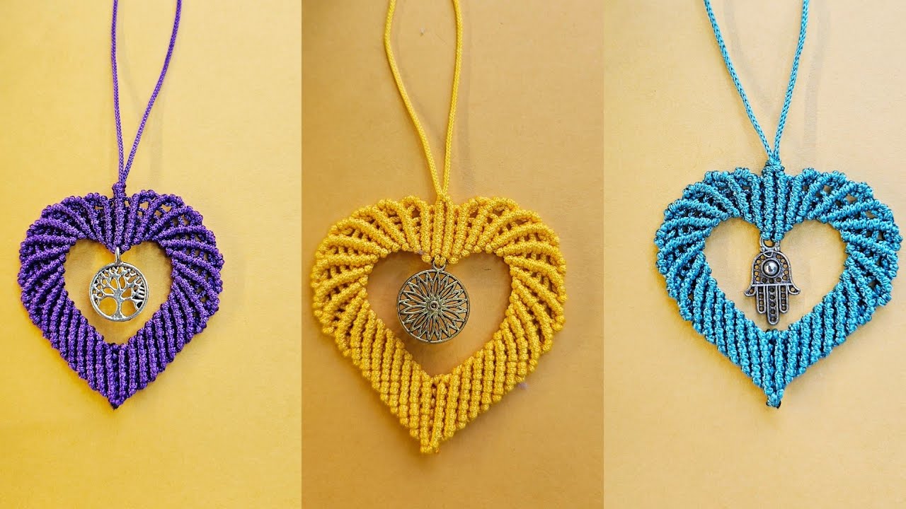 TUTORIAL- Macrame Heart ️ Keychain - YouTube