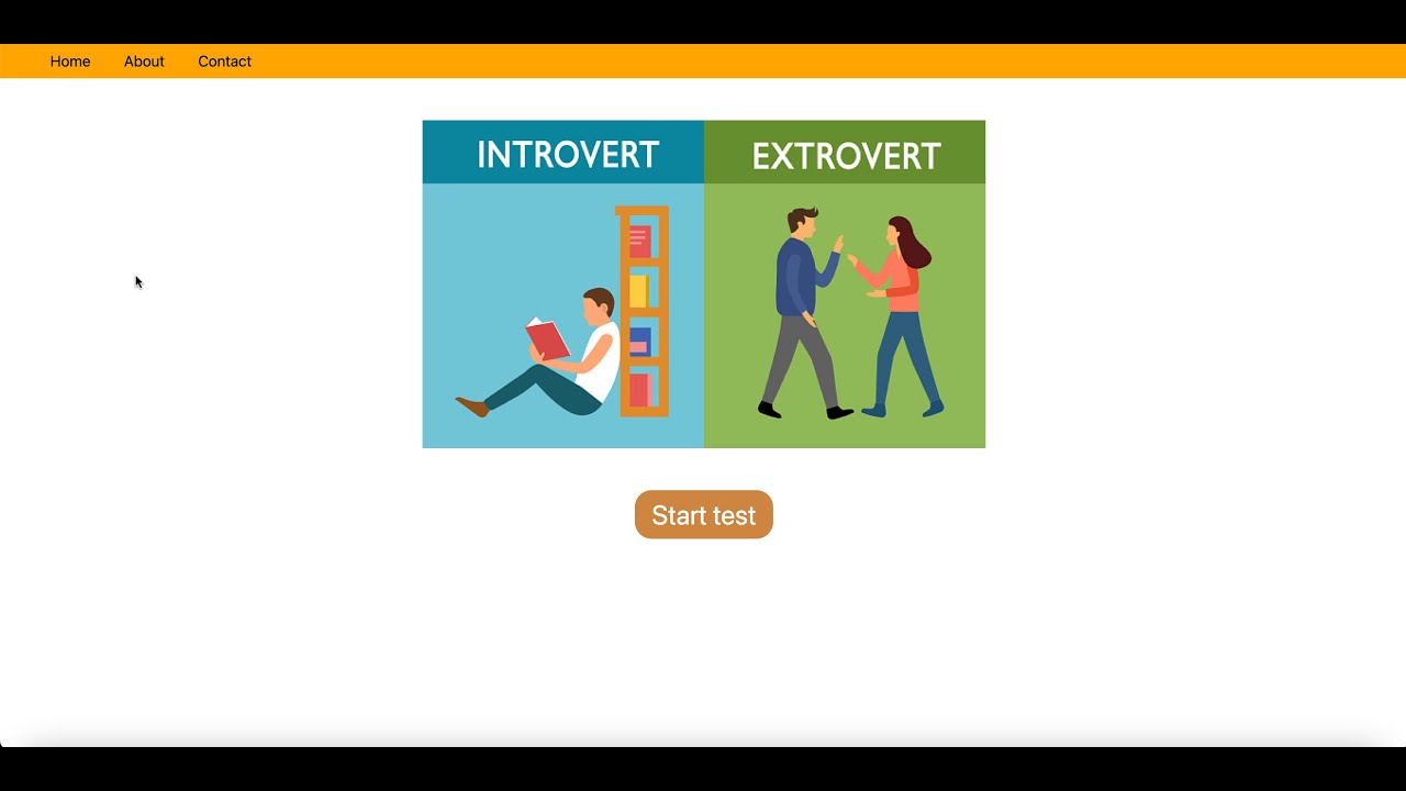 Personality test web application - YouTube