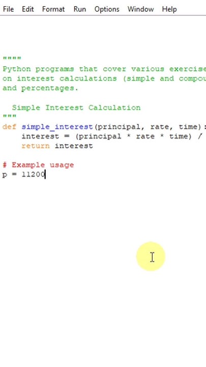 Python Program To Calculate Simple Interest Pythonprogram Pythontutor Coding Pythonscript 