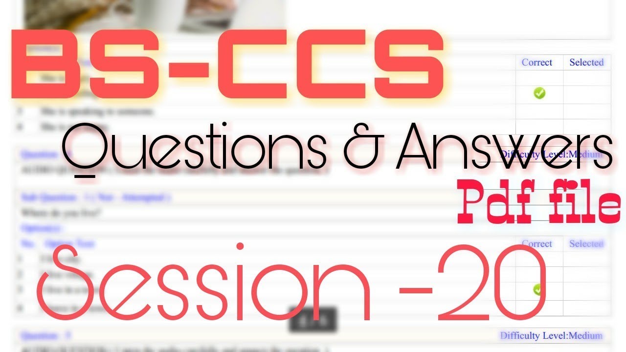 bS-CCS 20 Question and Answer Sessions 20 pdf download - YouTube