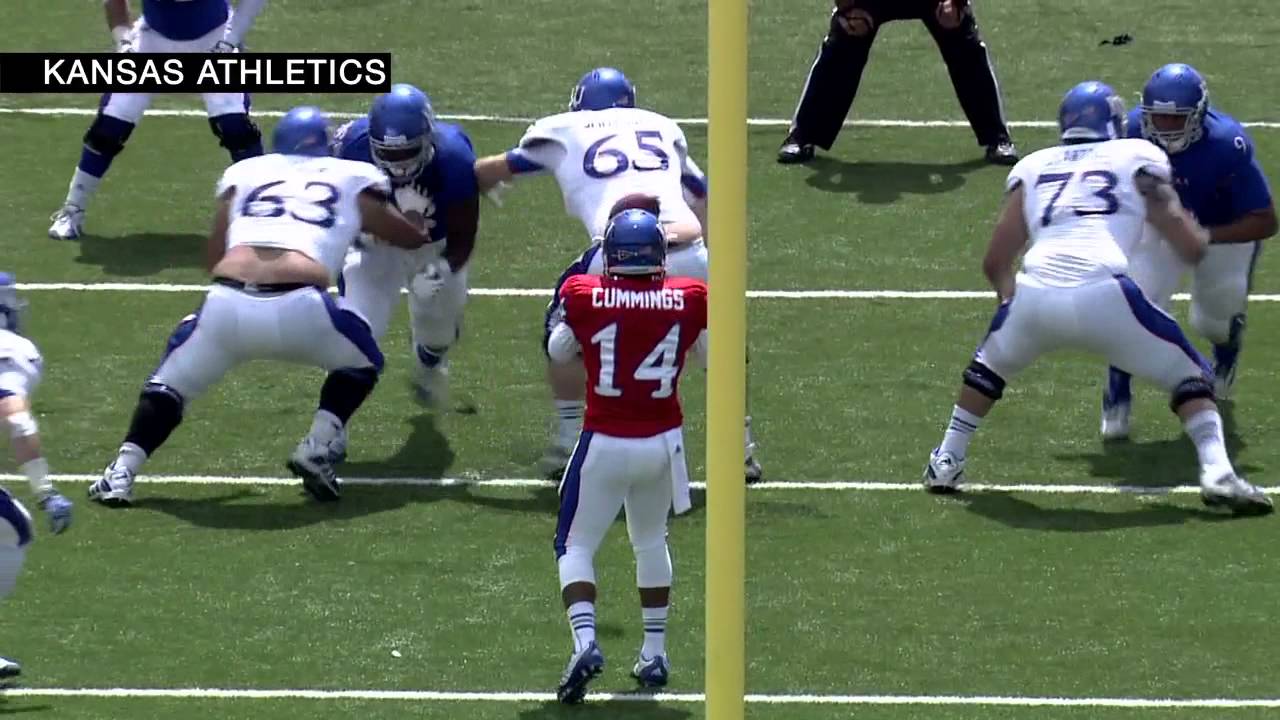 Highlights - Blue Wins 34-7 in Kansas Football Spring Game - YouTube