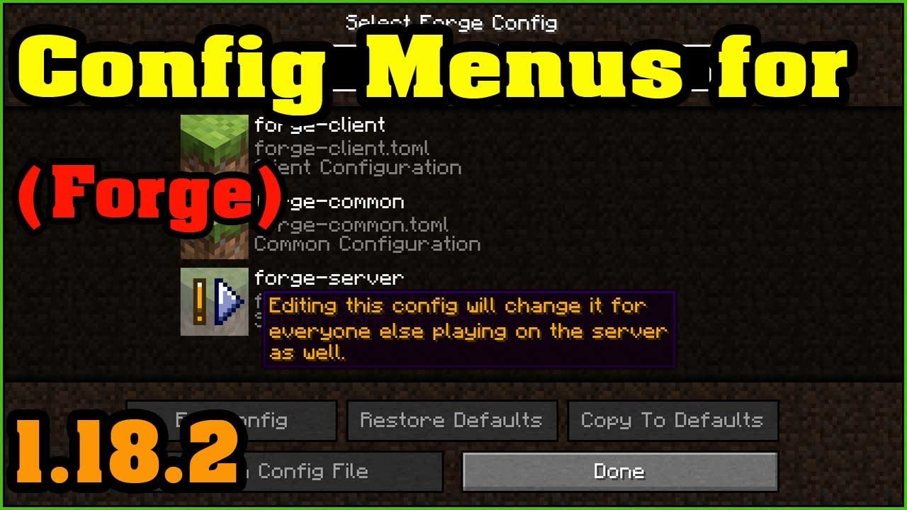 Config Menus for Forge Mod 1.18.2 & How To Install for Minecraft - YouTube