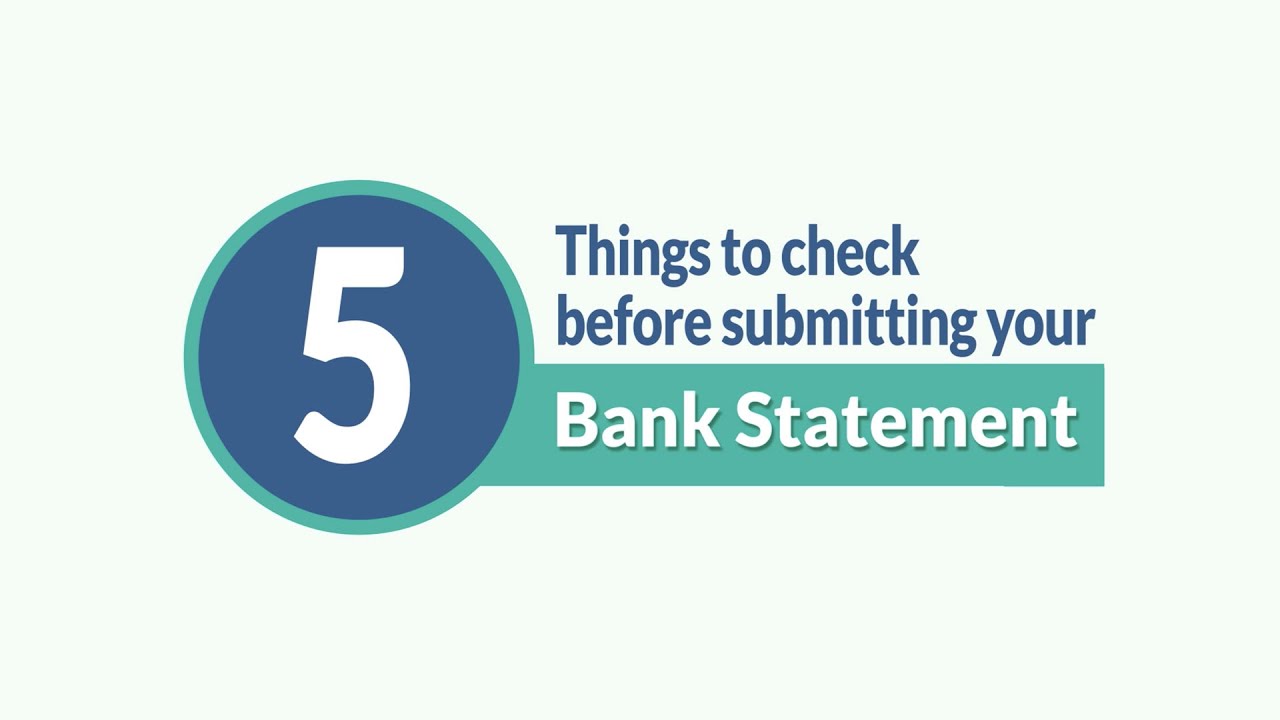 5 Things to check before uploading your Bank Statement - YouTube