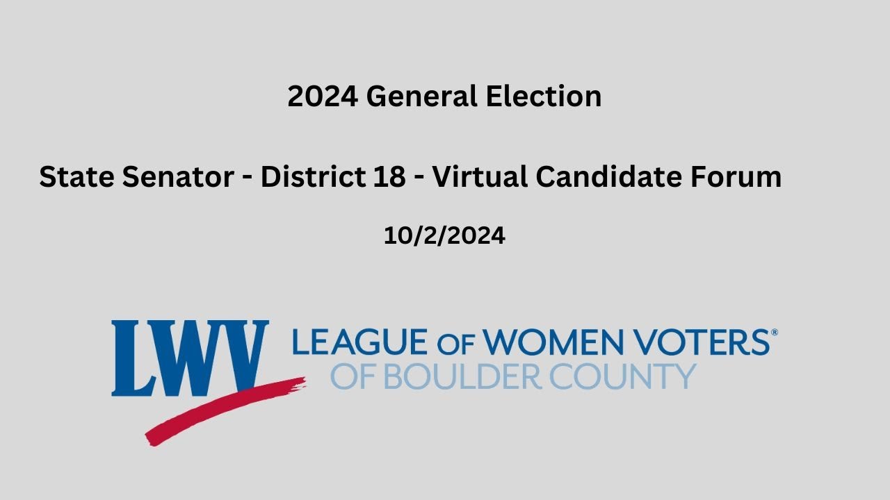 State Senator - District 18 - Virtual Candidate Forum - 10/2/2024 - YouTube