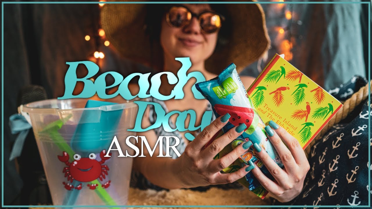 ASMR - Beach Day (Whispering, Eating, Reading, Tapping) - YouTube