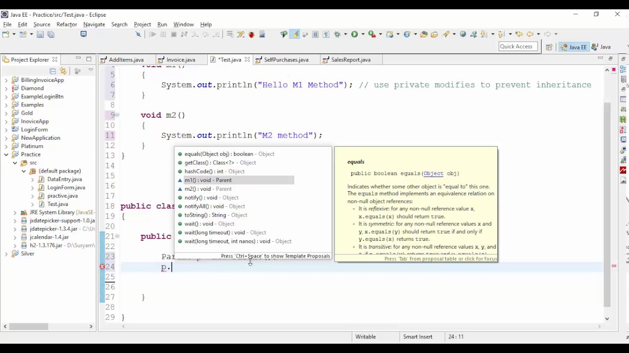 Java Preventing Inheritance Intact Abode Youtube