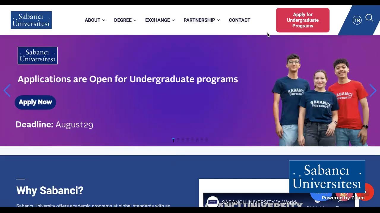 Sabanci University Undergraduate Admissions Webinar - YouTube