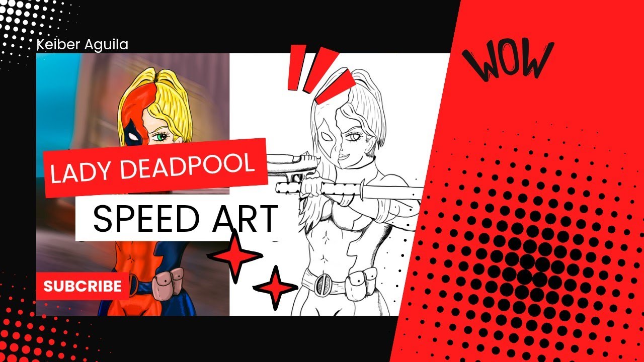 Speed painting process Lady Deadpool - YouTube