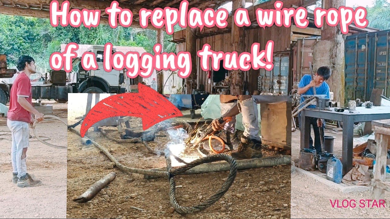 How to replace wire rope of a logging truck! - YouTube