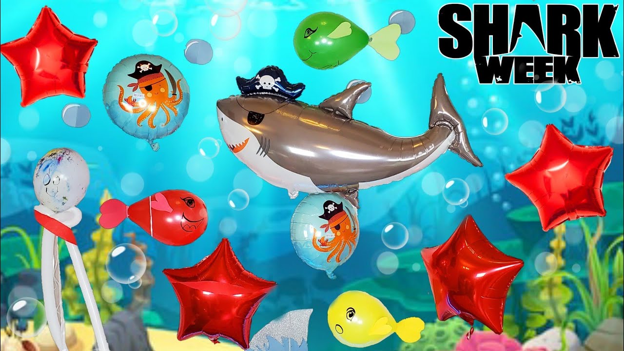 Giant Shark BALLOON Party! Inflating Our Helium Balloons For Shark Week ...