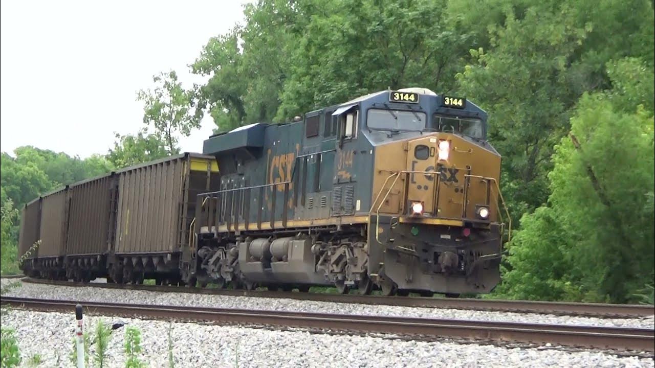 CSX ES44AH 3144 w/ Mid DPU Leads an Empty Coal on 8/6/21 - YouTube