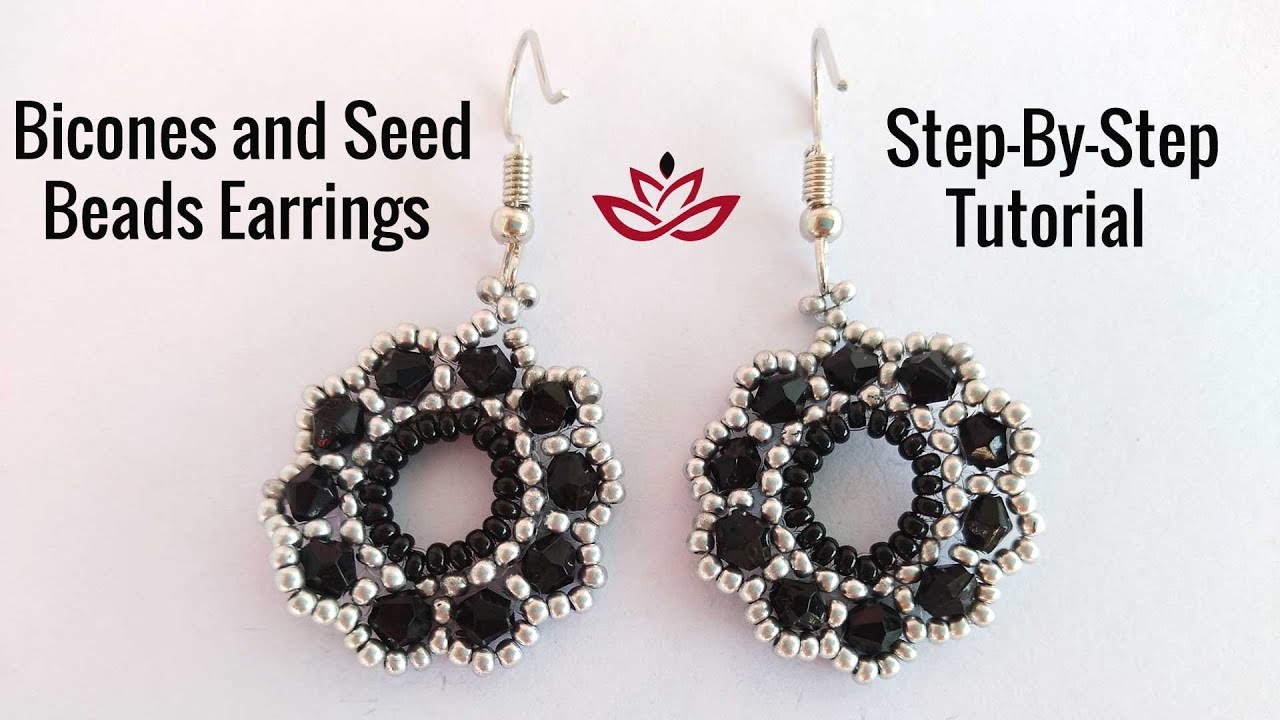 Bicones and Seed Beads Earrings - Tutorial. How to make DIY beaded ...