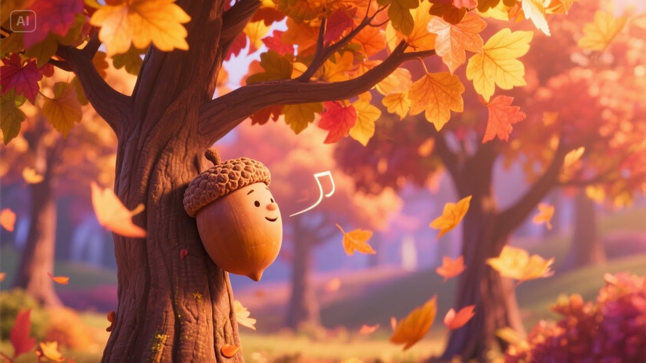 Autumn Acorn’s Leafy Tune | Animated Nursery Rhymes & Kids Songs for ...