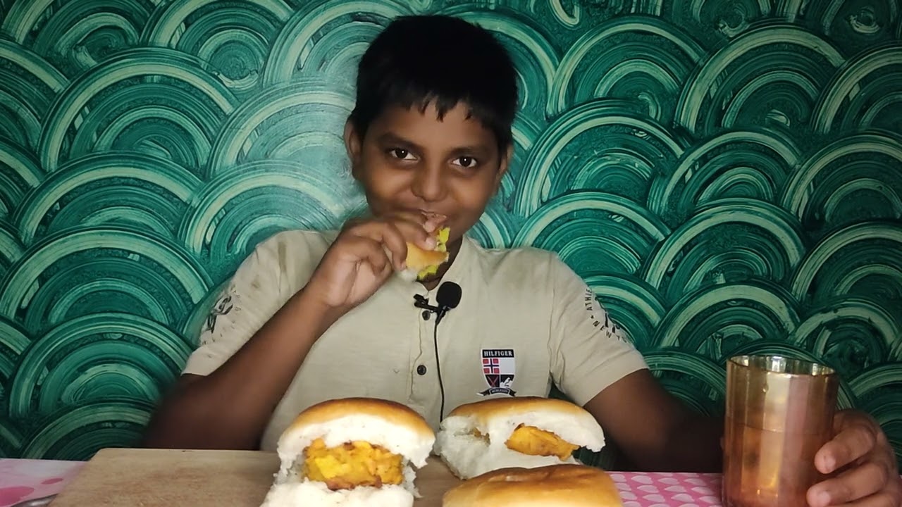 my first video ☺ , Eating vada pav, eating video - YouTube