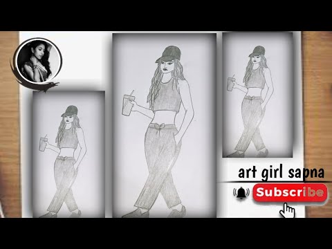 standing girl pencil drawing || realistic drawing for beginners || easy ...