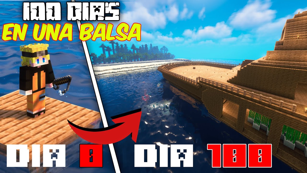 Sobreviví 100 días en Una Balsa En El Mar en Minecraft Hardcore... Esto ...