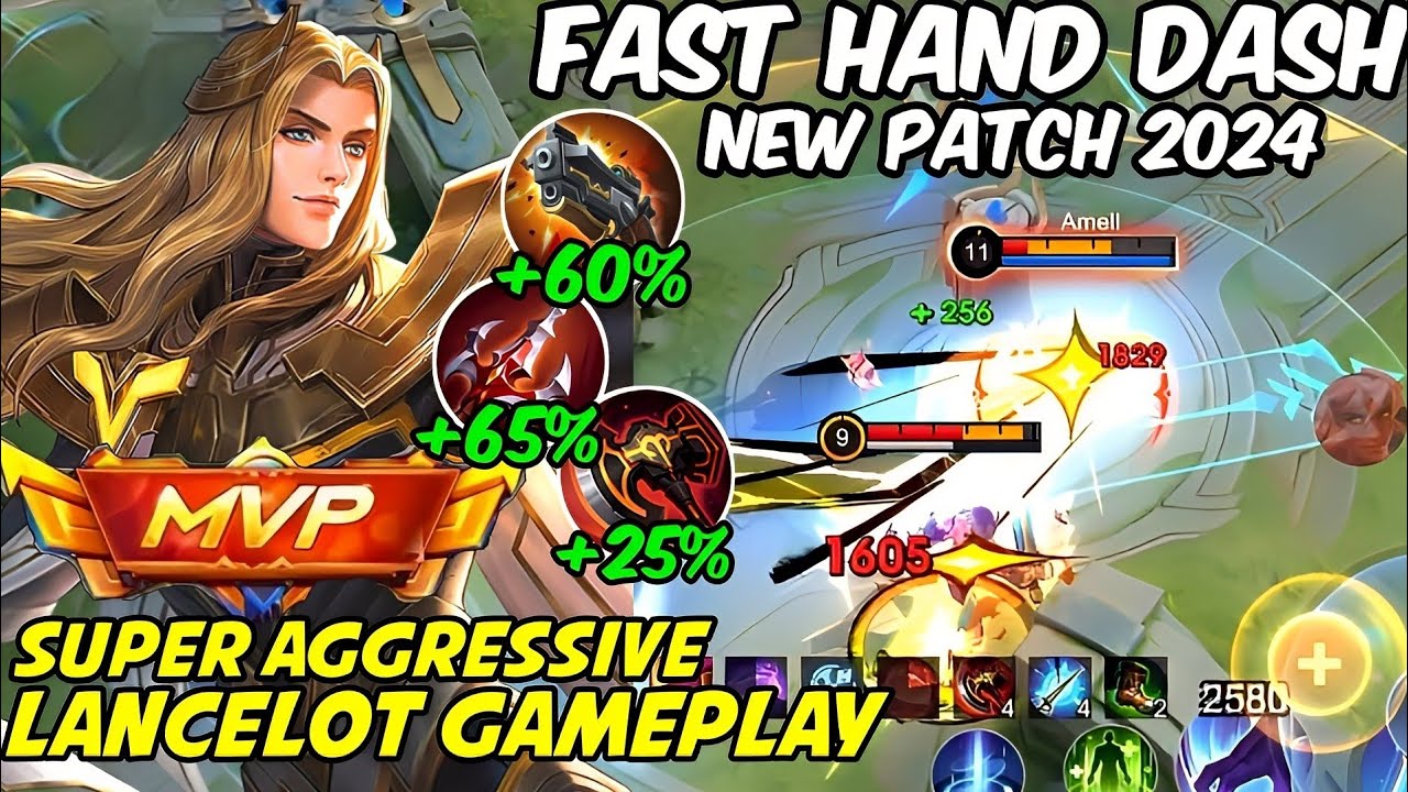 FAST HAND DASH LANCELOT BRUTAL GAMEPLAY 2024⚡️| LANCELOT BEST BUILD ...
