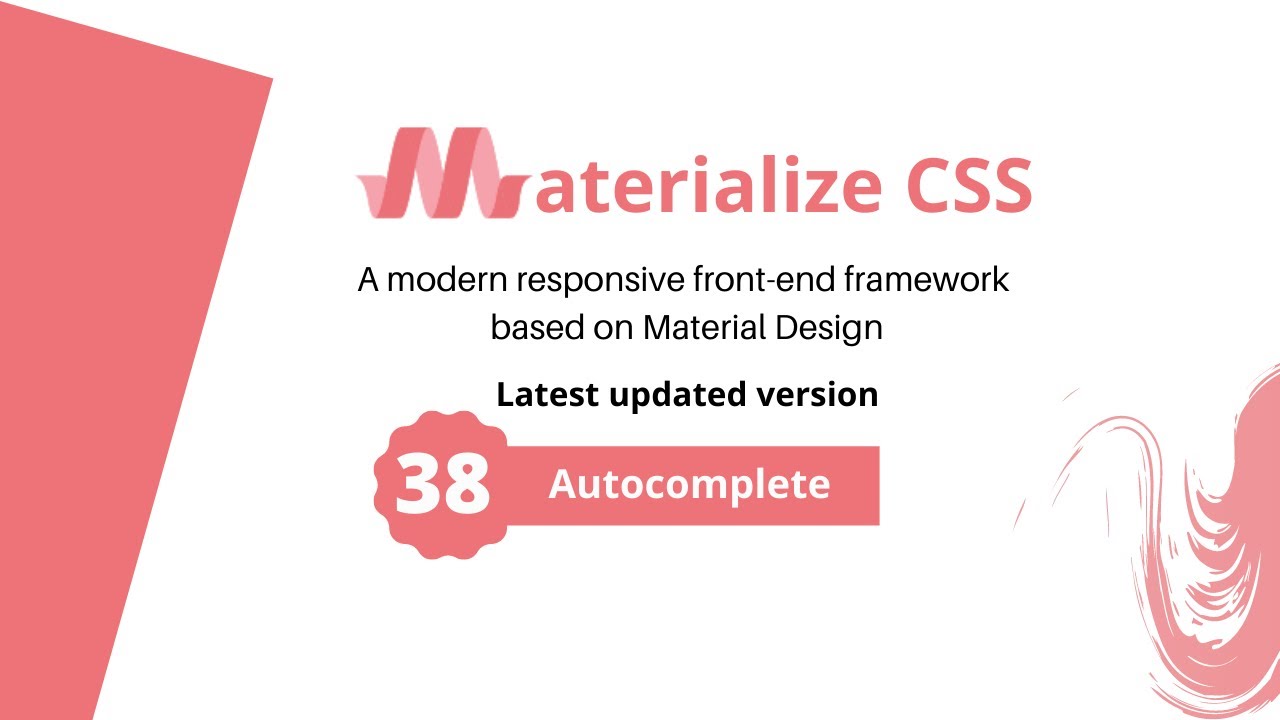 Materialize css auto complete- #38 AutoComplete - YouTube