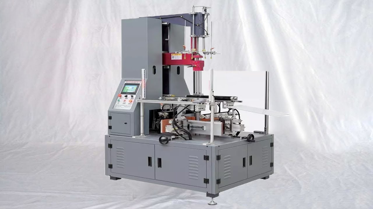 Semi automatic rigid boxes paste forming making line - YouTube