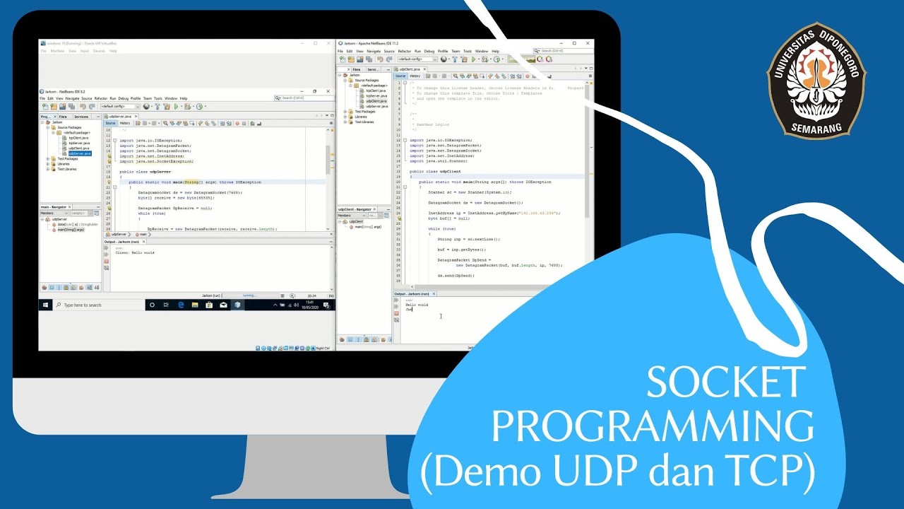 Socket Programming Eksekusi Program Client Server Tcp Vs