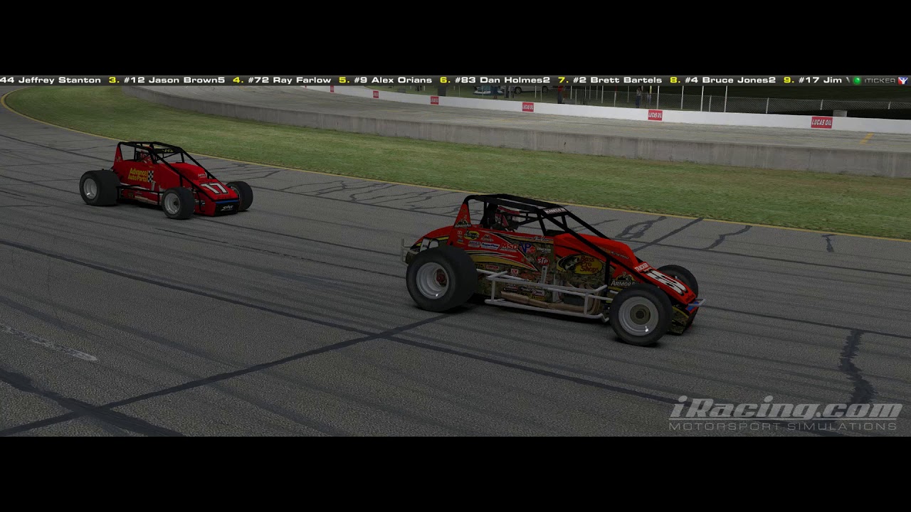 iRacing JSRL Sprint car @ IRP 50 lap race - YouTube