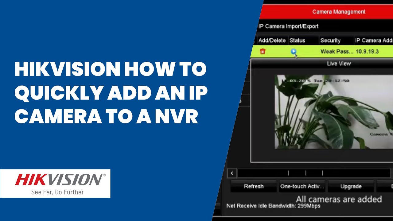 Hikvision how to quickly add an IP camera to a NVR - YouTube