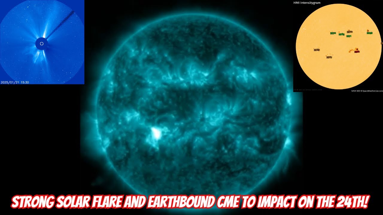 Strong Solar Flare And Earthbound CME To Impact On The 24th! - YouTube