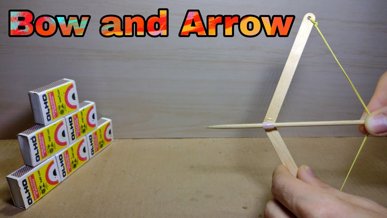 How to Make a Bow and Arrow with Popsicle Sticks - YouTube