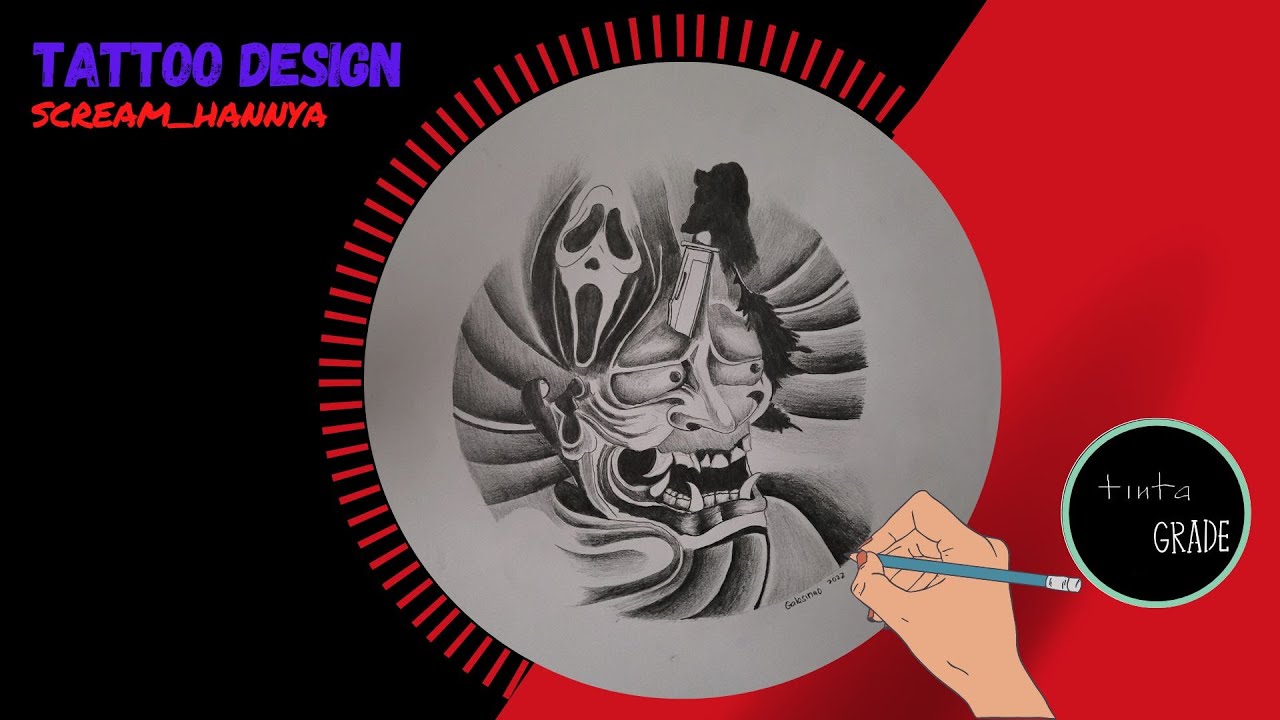 How to Draw Hannya mask/Scream | Tattoo design - YouTube